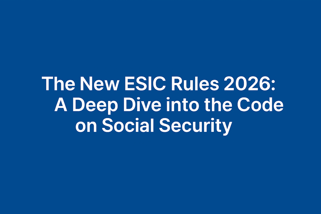 The New ESIC Rules 2026: A Deep Dive into the Code on Social Security ...